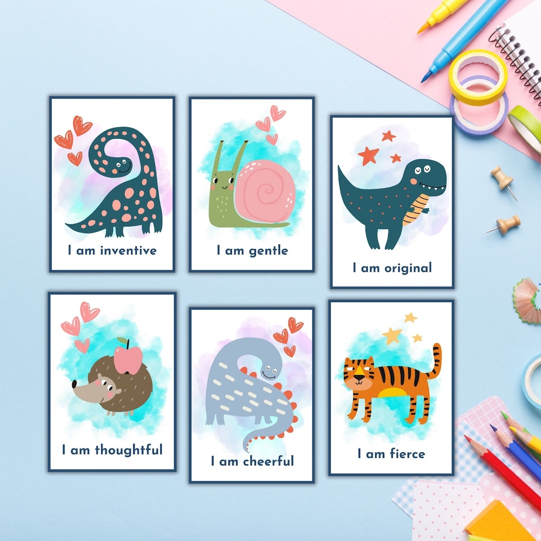Positive Affirmation Cards for Kids, Kid’s Affirmation Cards, I Am ...