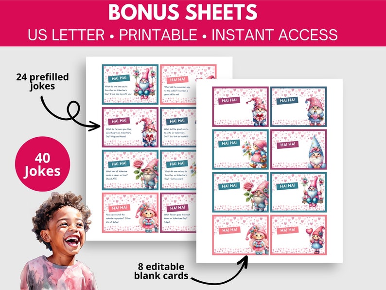 Valentine Lunchbox Jokes, Valentine’s Day Lunchbox Notes, Printable ...