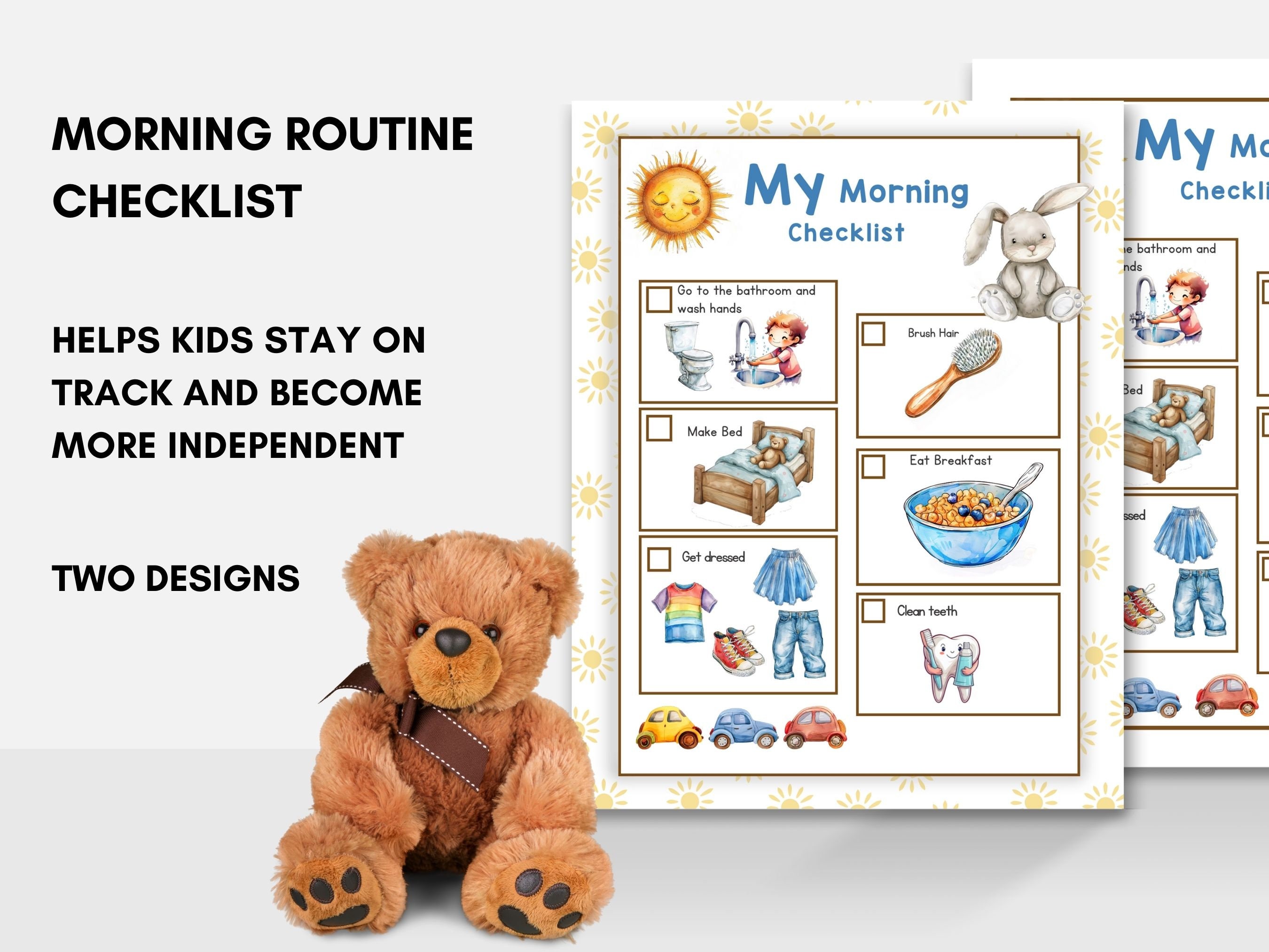 Morning Routine Chart for Kids Visual Schedule Kids Routine Chart ...