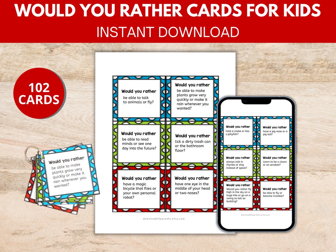 Would You Rather Would You Rather Game Would You Rather - Etsy