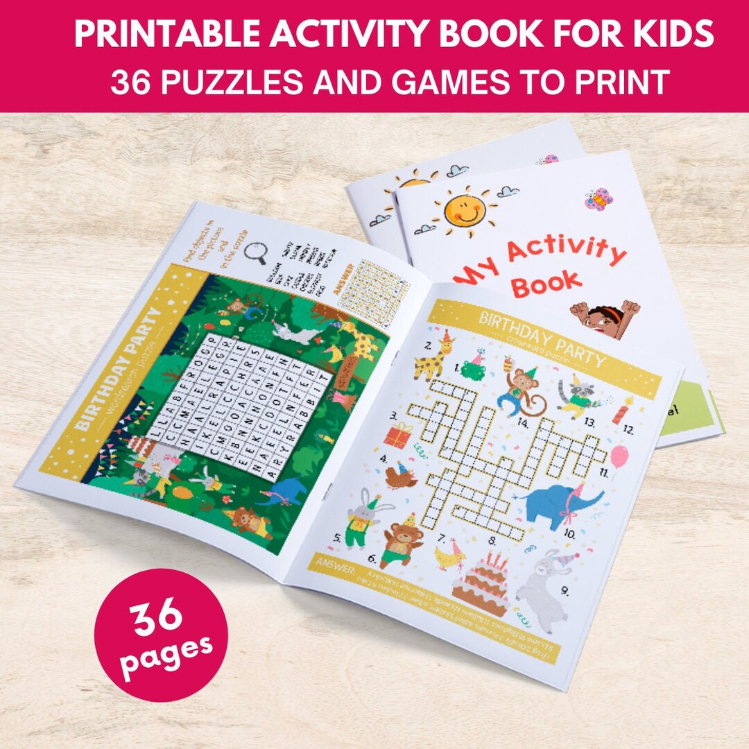 Kids Activity Book, Activity Book for Kids, Printable Activity Book ...