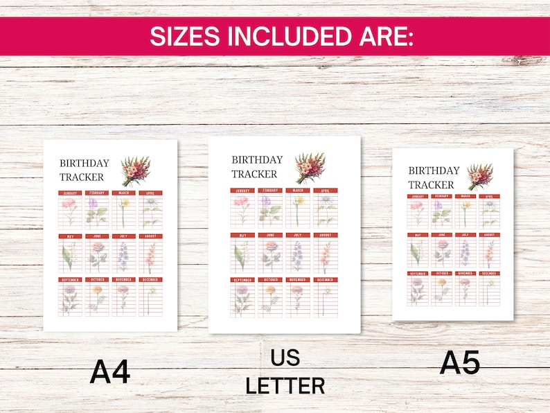 Editable Perpetual Birthday Calendar, Birthday Checklist, Birthdays ...