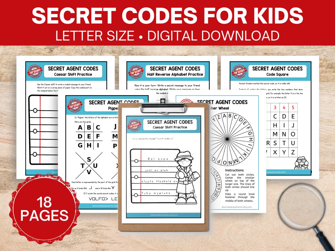 Secret Agent Spy Activity Ciphers and Codes Secret Codes for - Etsy Canada
