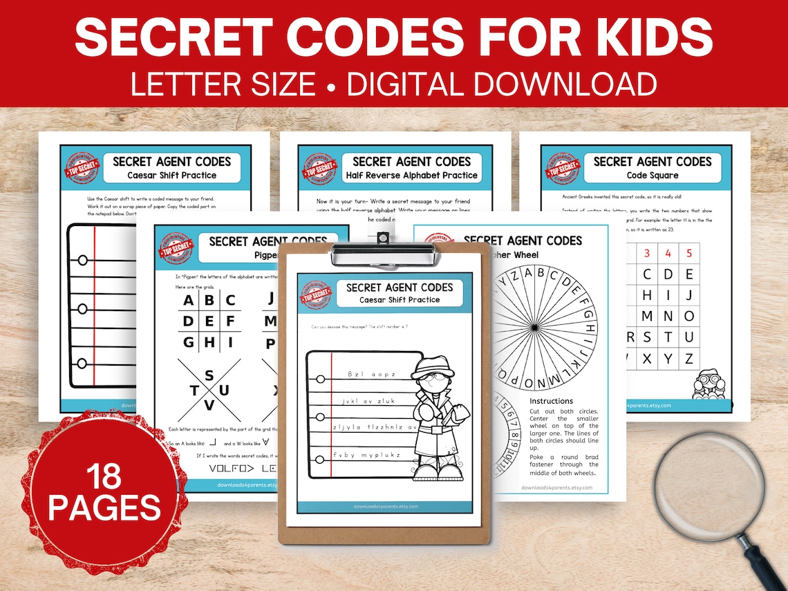 Secret Agent Spy Activity Ciphers and Codes Secret Codes for - Etsy Canada