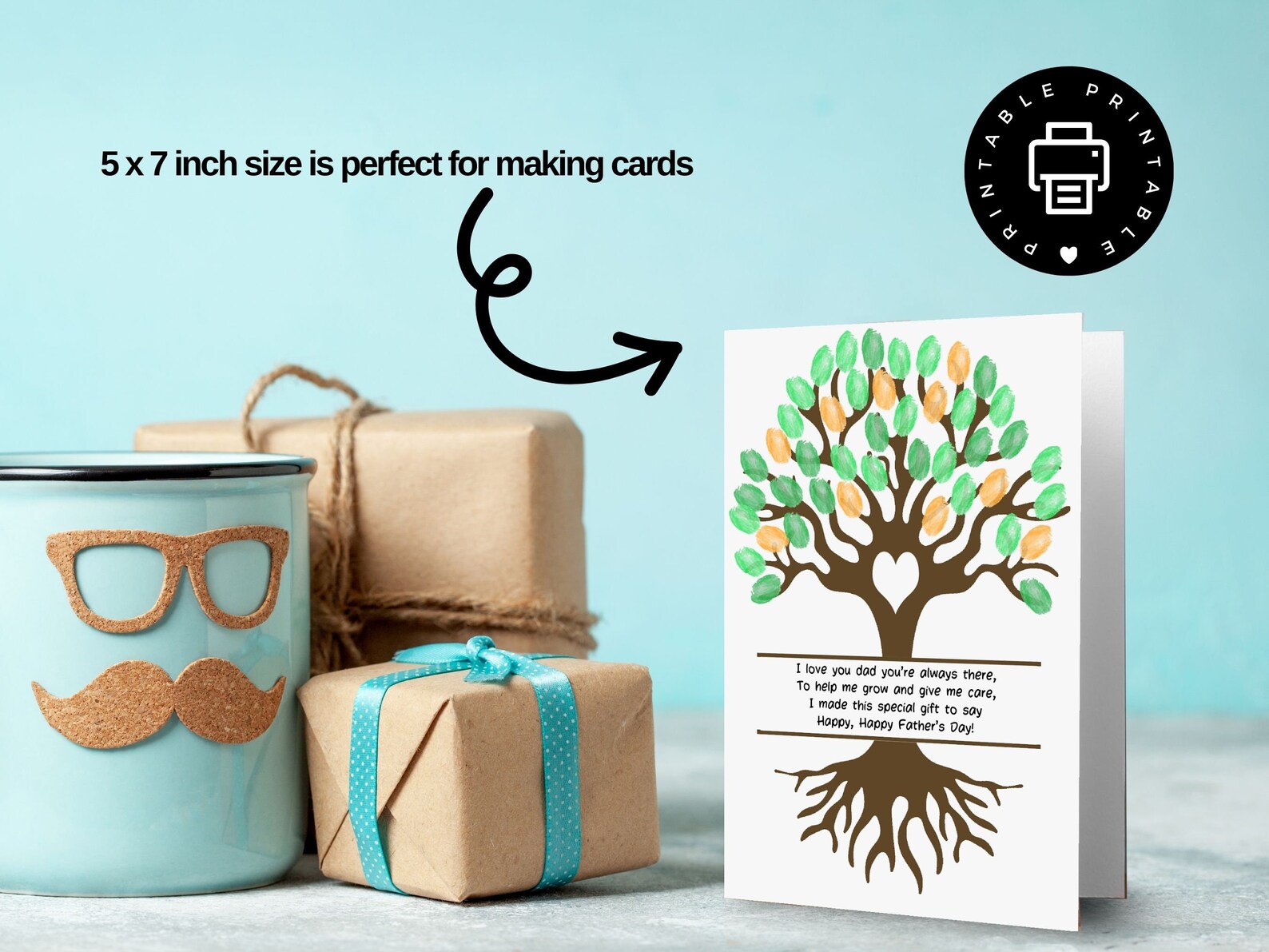 Father’s Day Fingerprint Craft, Fingerprint Tree, Meaningful Dad Gift ...