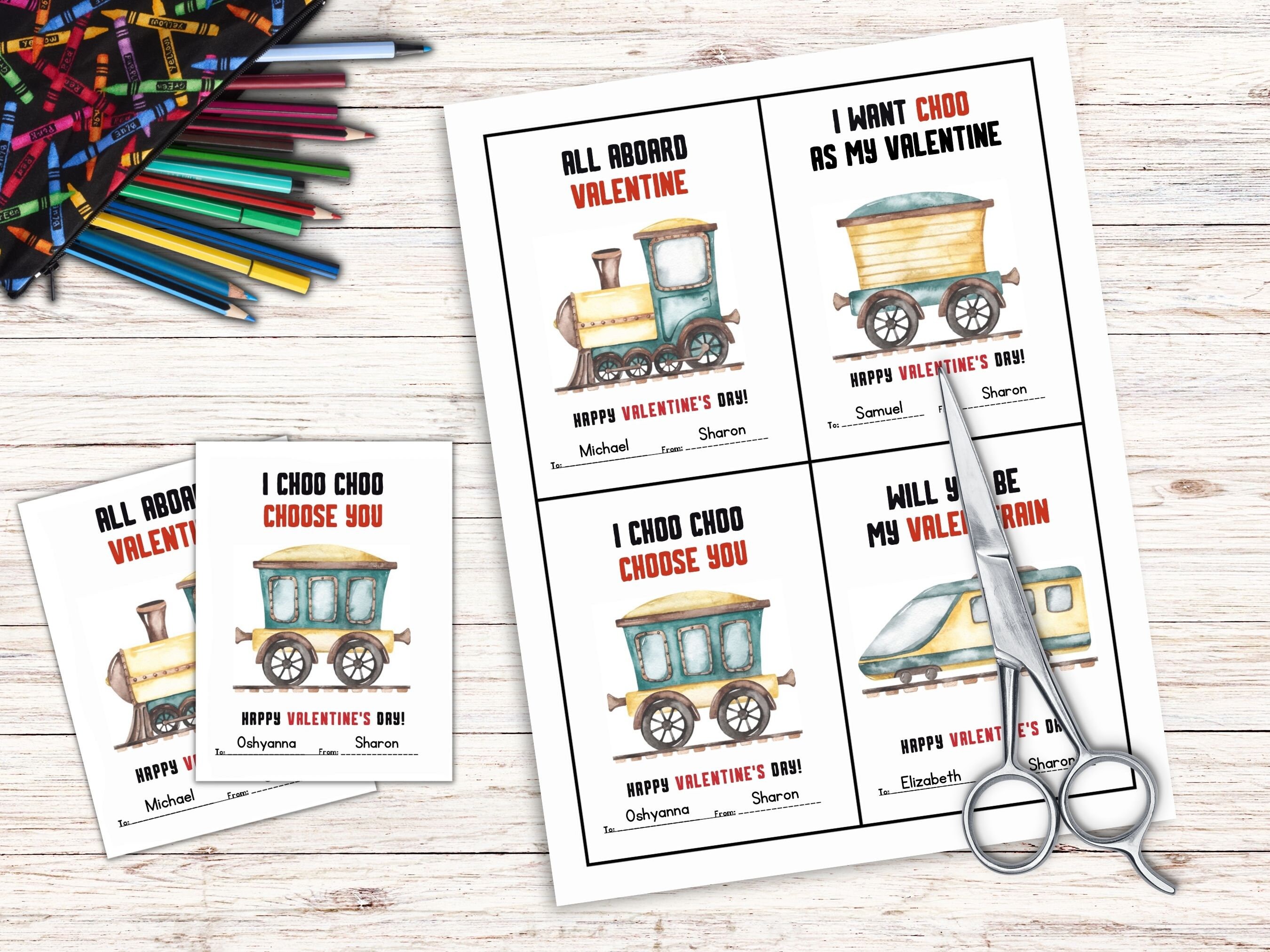 EDITABLE Locomotive Valentine Printable, Printable Train Valentine ...
