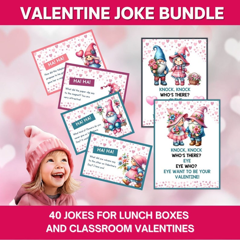 Valentine Lunchbox Jokes, Valentine’s Day Lunchbox Notes, Printable ...