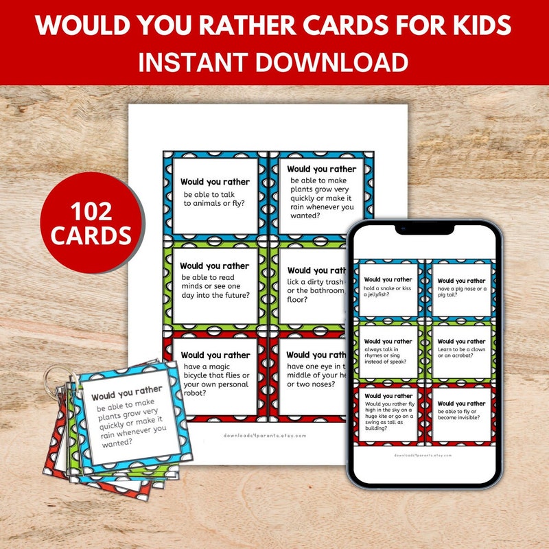 Would You Rather Game Kids - Etsy