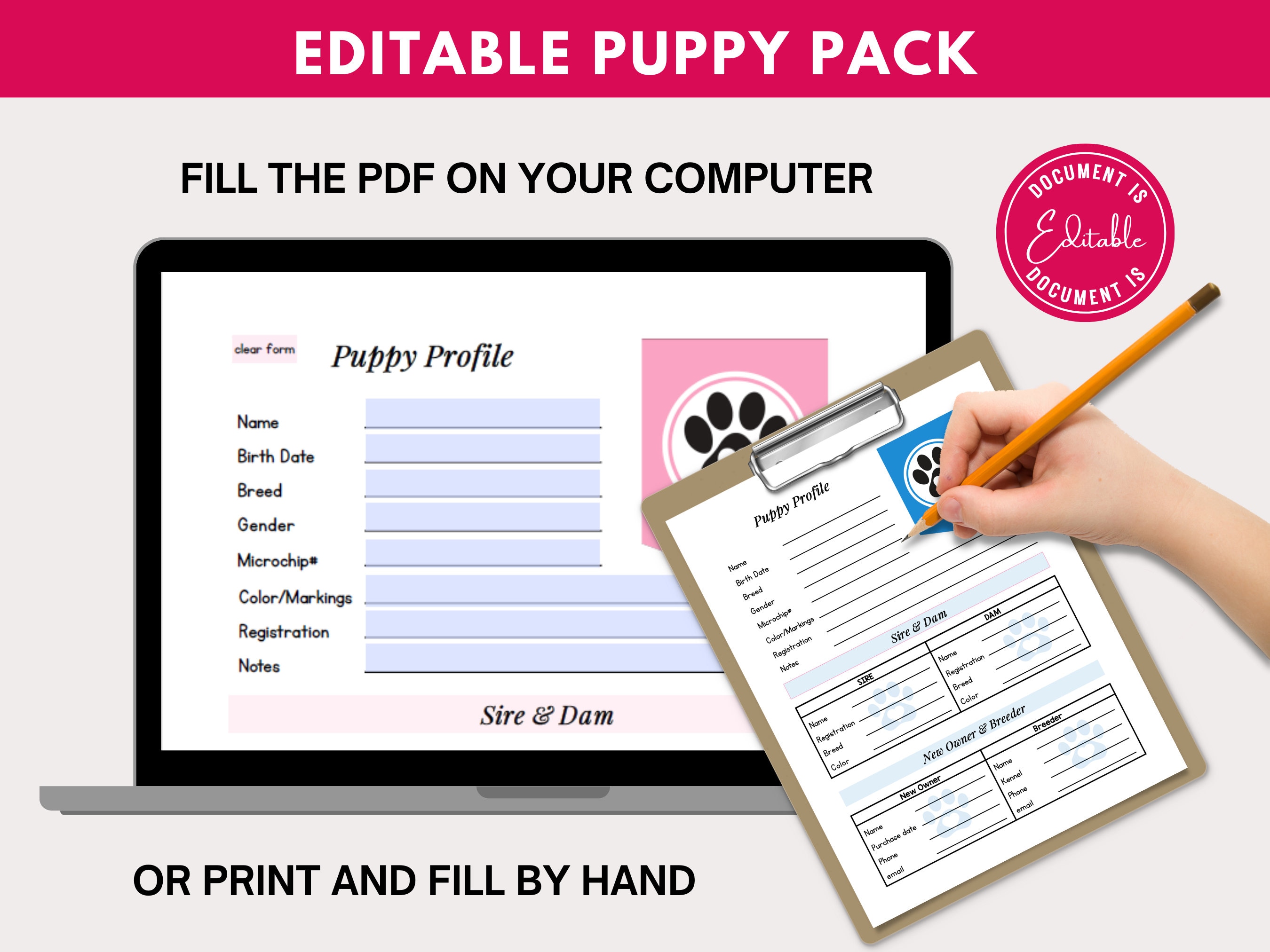 Puppy Breeder Forms, Puppy Breeder Pack, Breeder Bundle, Puppy Health ...