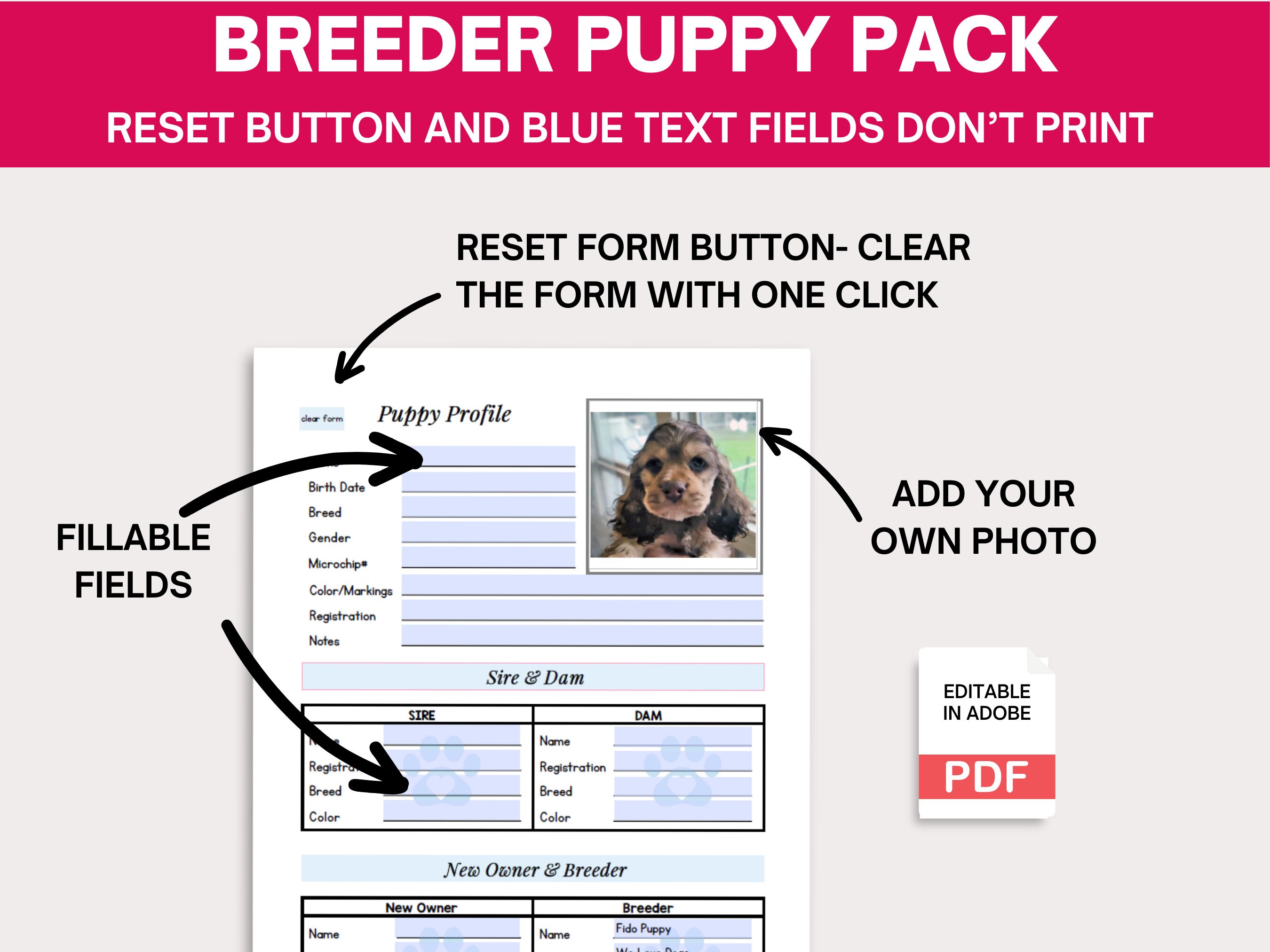Puppy Breeder Forms, Puppy Breeder Pack, Breeder Bundle, Puppy Health ...