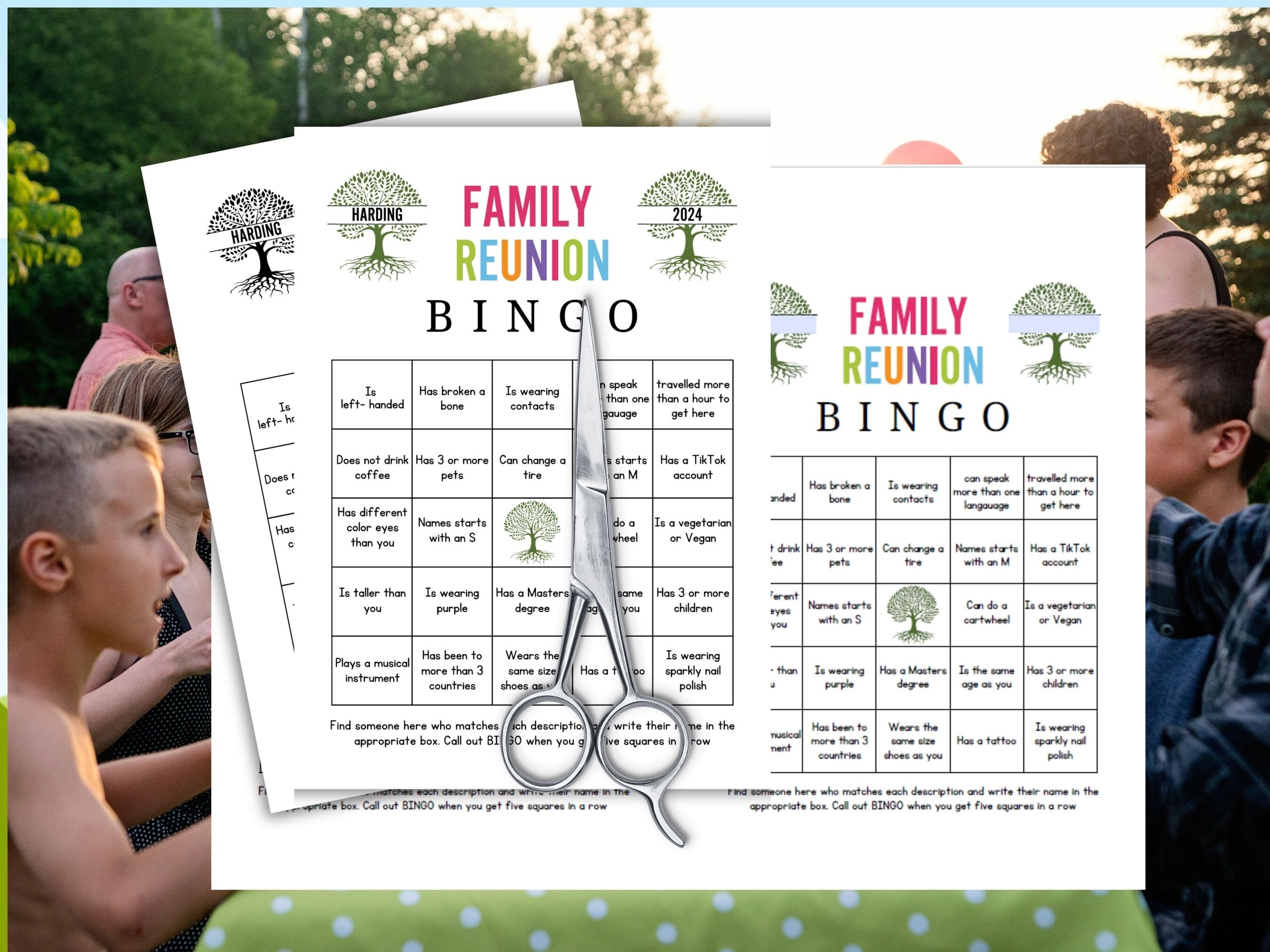 Editable Family Reunion Bingo, Family Reunion Games, Find the Guest ...
