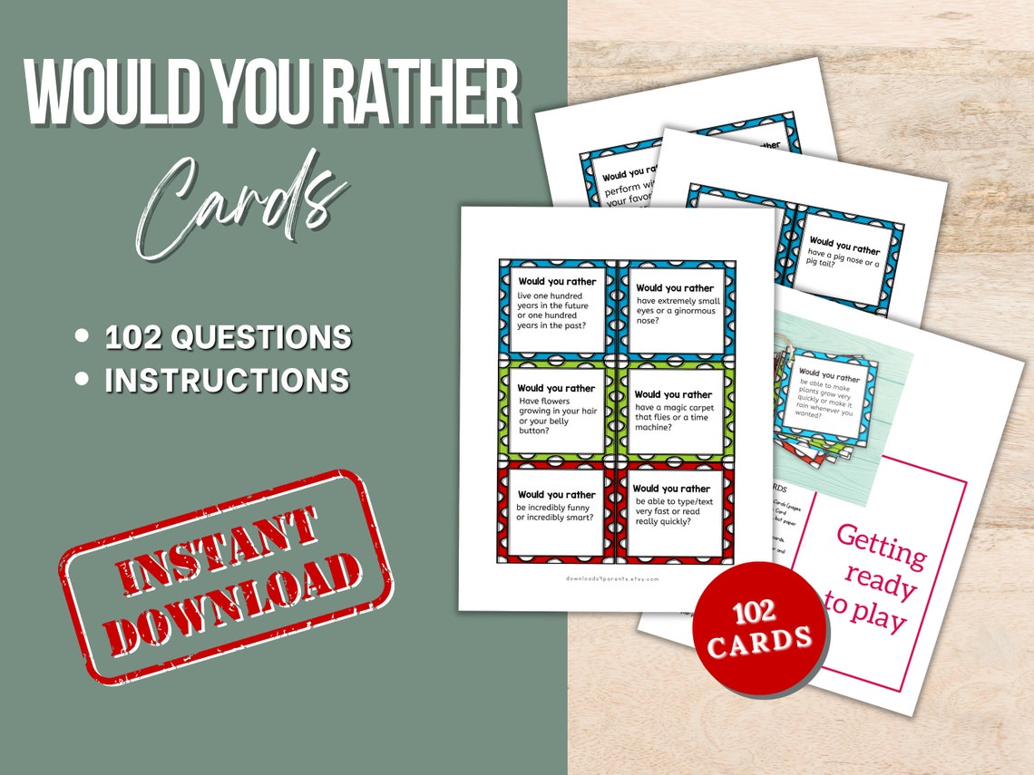 Would You Rather, Would You Rather Game, Would You Rather Cards, Road ...