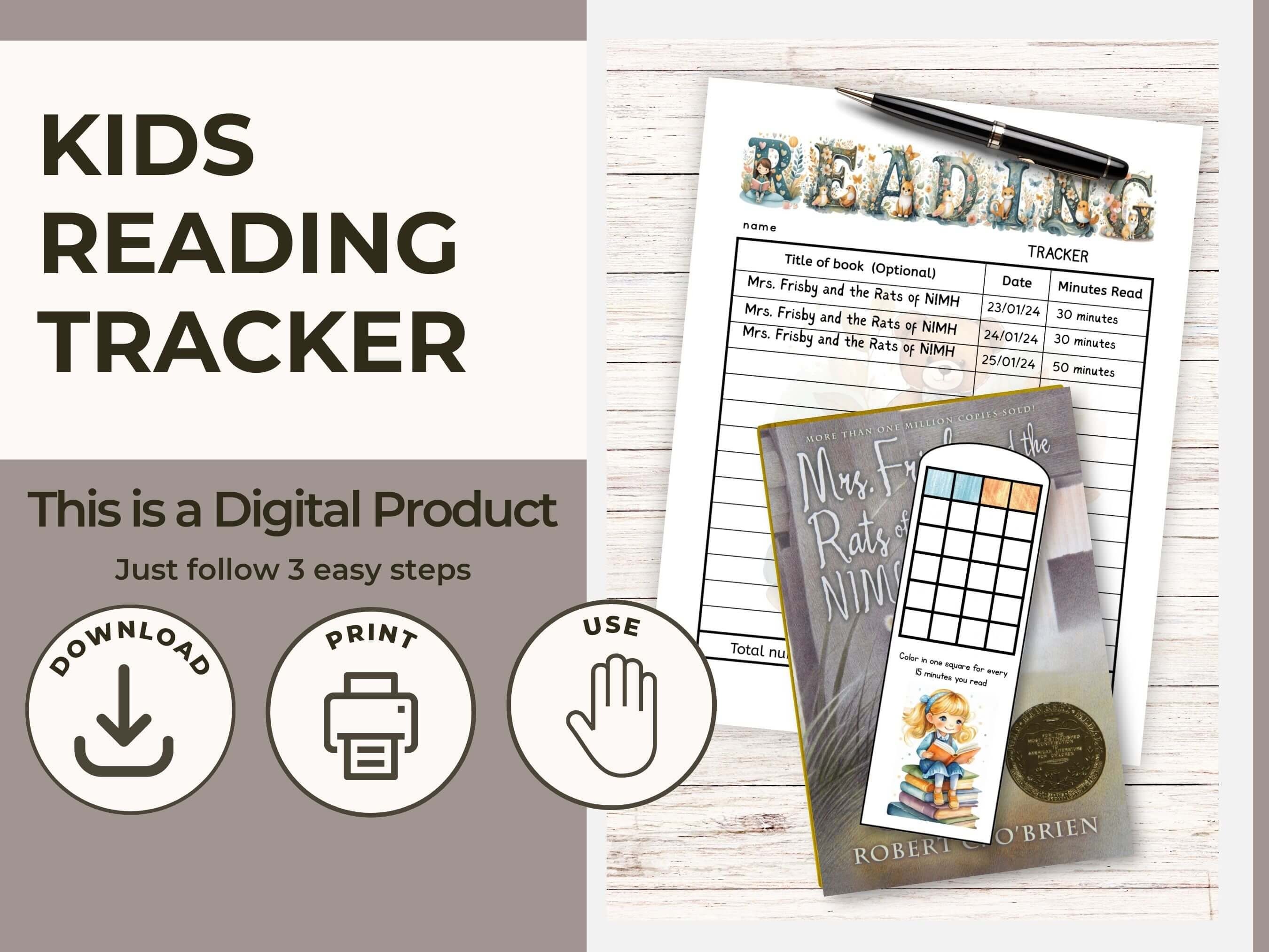 Reading Tracker for Kids Reading Tracker, Reading Log, Summer Reading ...