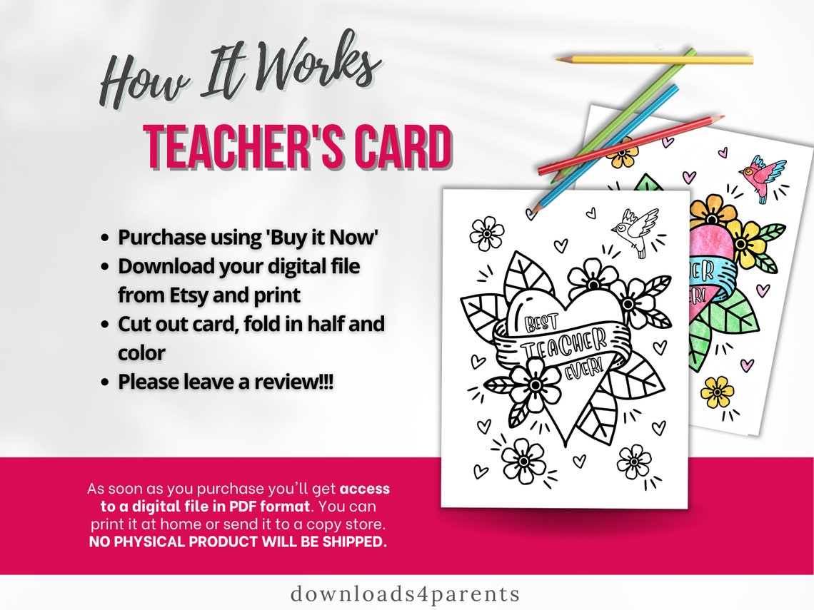 Printable Teacher Appreciation Coloring Card, Amazing Teacher Card ...