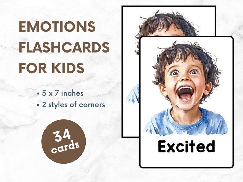 Preschool Emotions Flashcard, Emotions Face Flashcards, Preschool ...