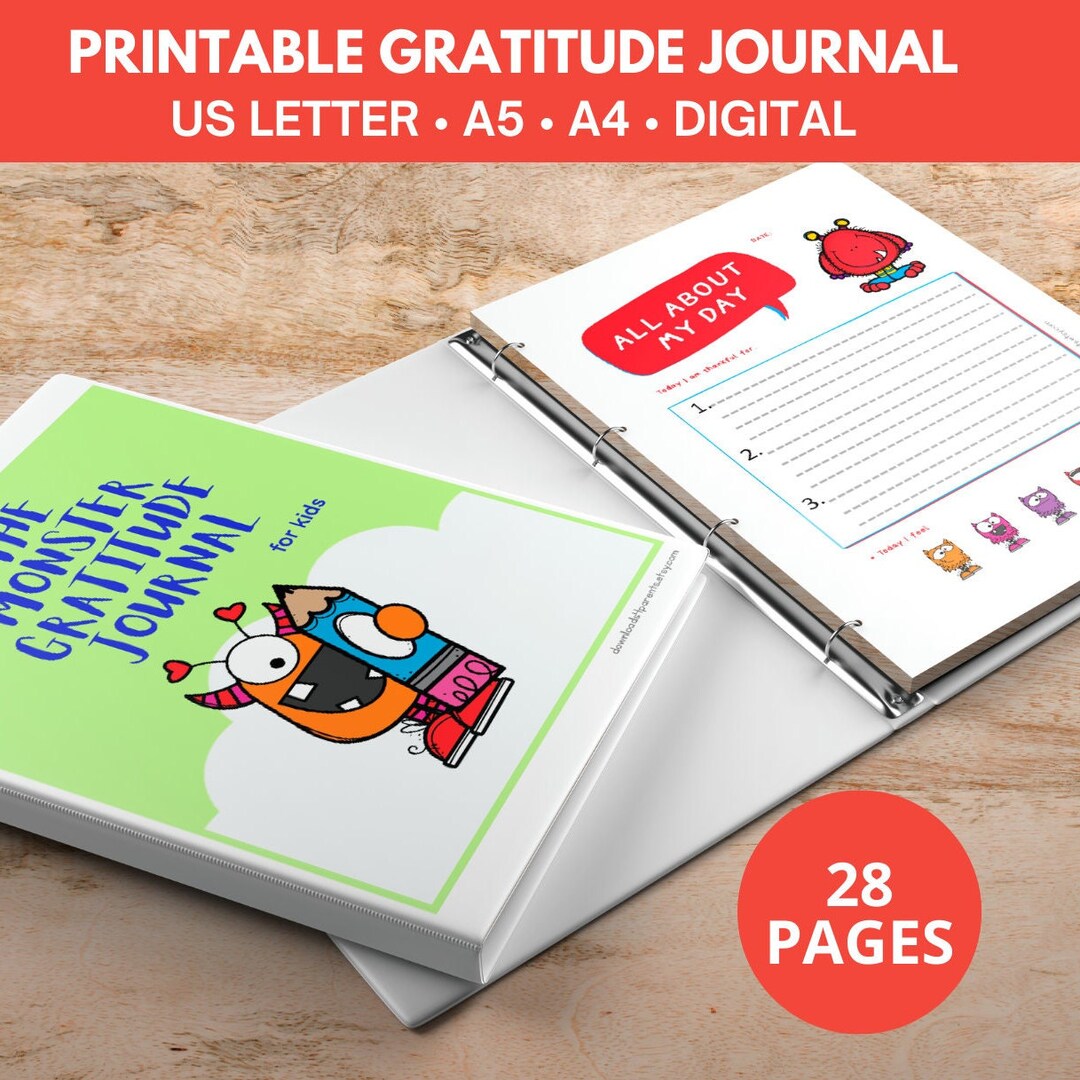 Kids Gratitude Journal, Printable Journal, Kids Journal, Gratitude for ...