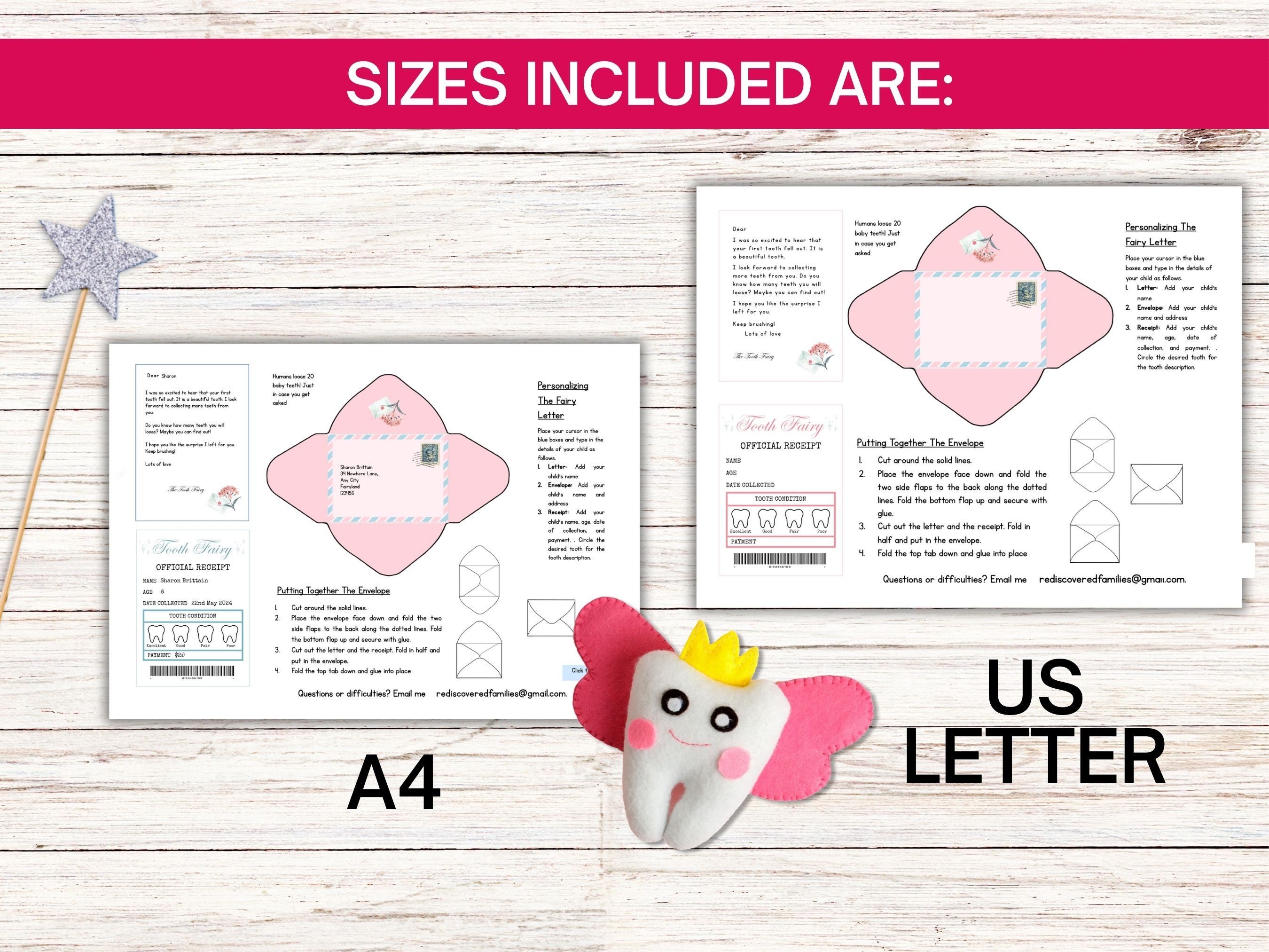 Fillable Tooth Fairy Letter, Tooth Fairy Note, Tooth Fairy Receipt ...