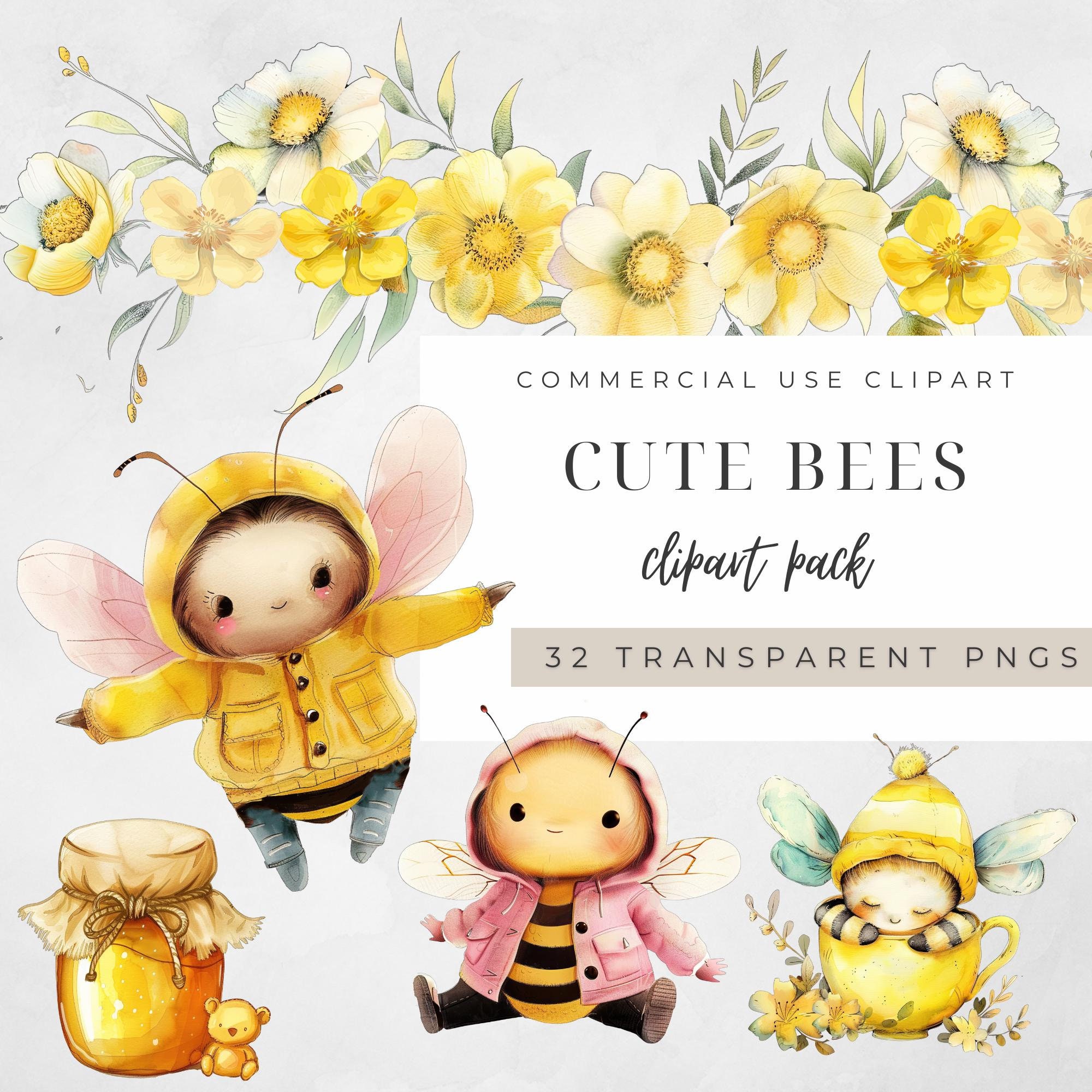 Bee Clipart, Beehive Clipart, Watercolor Bee Clipart, Bee Baby Shower ...