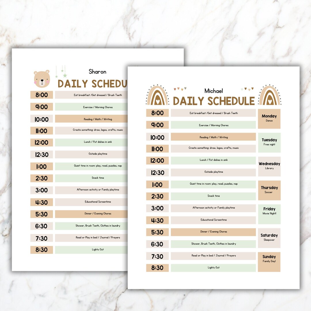 Daily Schedule, Daily Routine, Kids Daily Schedule, Kids Schedule ...