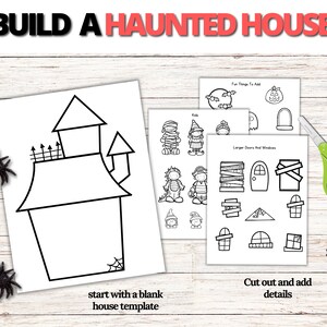 Printable Halloween Kids Activity, Build A Haunted House Coloring Page ...