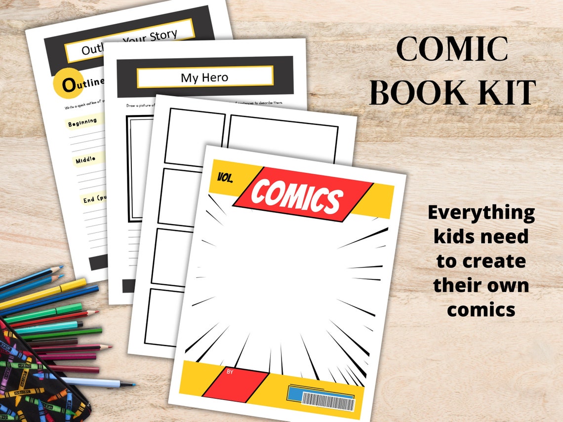 Comic Book Template, Comic Book Kit, Blank Comic Book Template, Comic ...