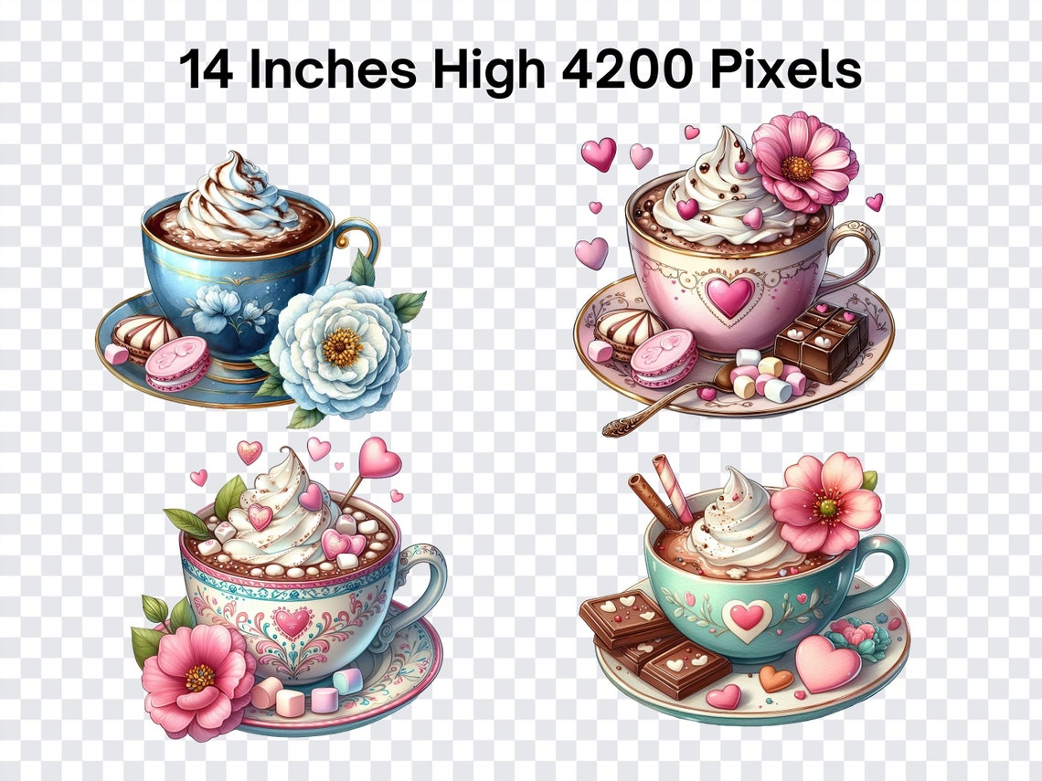 Hot Chocolate Clipart, Watercolor Hot Chocolate Clipart, Love Hot ...