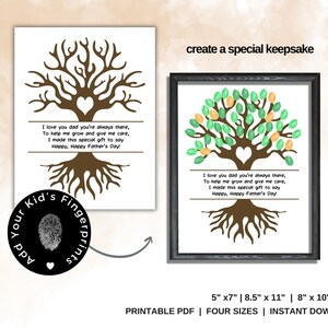 Father’s Day Fingerprint Craft, Fingerprint Tree, Meaningful Dad Gift ...