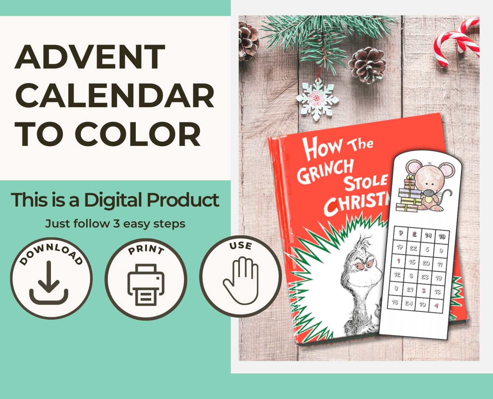 Printable Advent Calendar Countdown Printable, Printable Advent ...