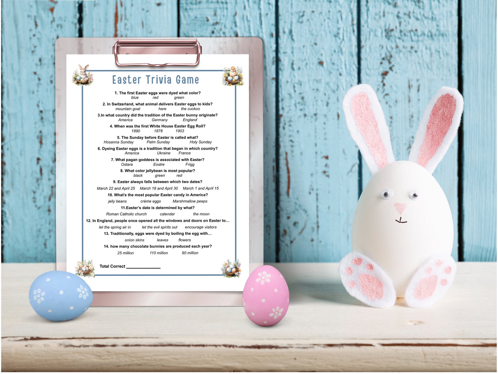 Easter Trivia Game, Easter Trivia Quiz, Printable Easter Party Game ...