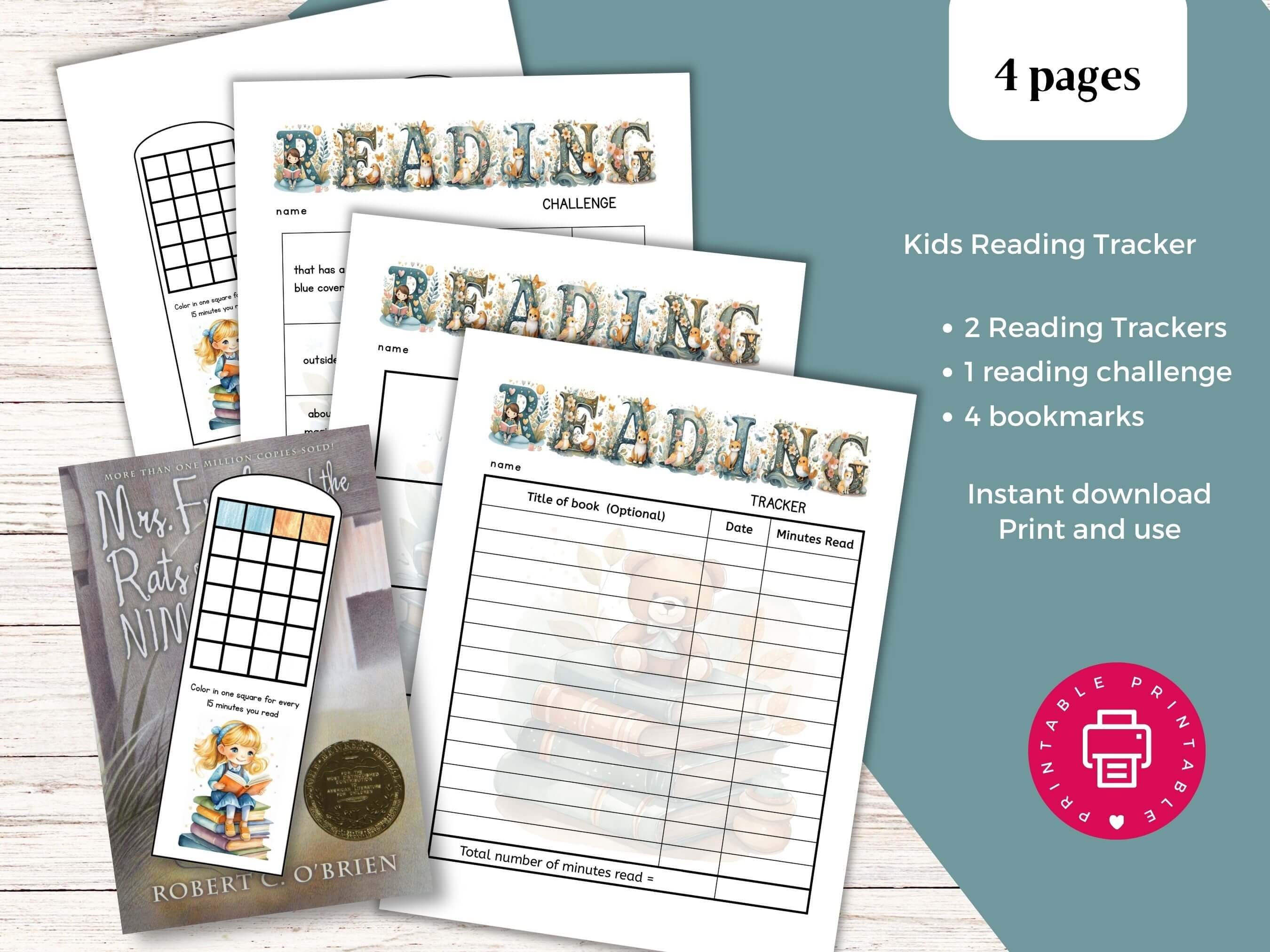 Reading Tracker for Kids Reading Tracker, Reading Log, Summer Reading ...