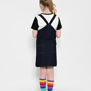 Girls Dark Denim Overalls Dress. - Etsy