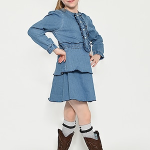 Girls Long Sleeve Denim Dresses - Etsy