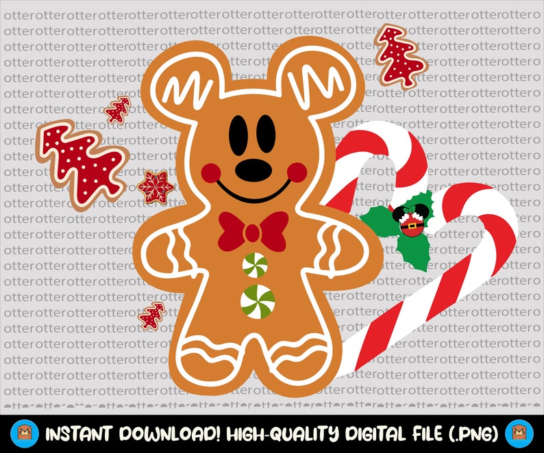 Mickey and Minnie Gingerbread Svg, Minnie Gingerbread Christmas Design ...