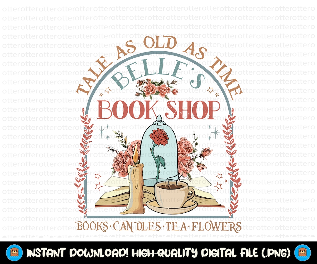 Retro Tale as Old as Time Belle's Book Shop Png, Retro Belle Png, Retro ...