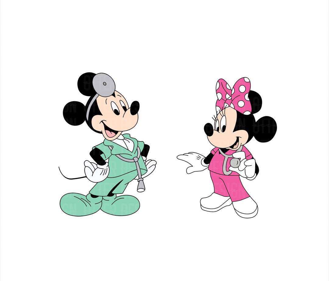 Mickey & Company Doctor Png, Nurse Png, Bundle Mouse Doctor Png, Family ...