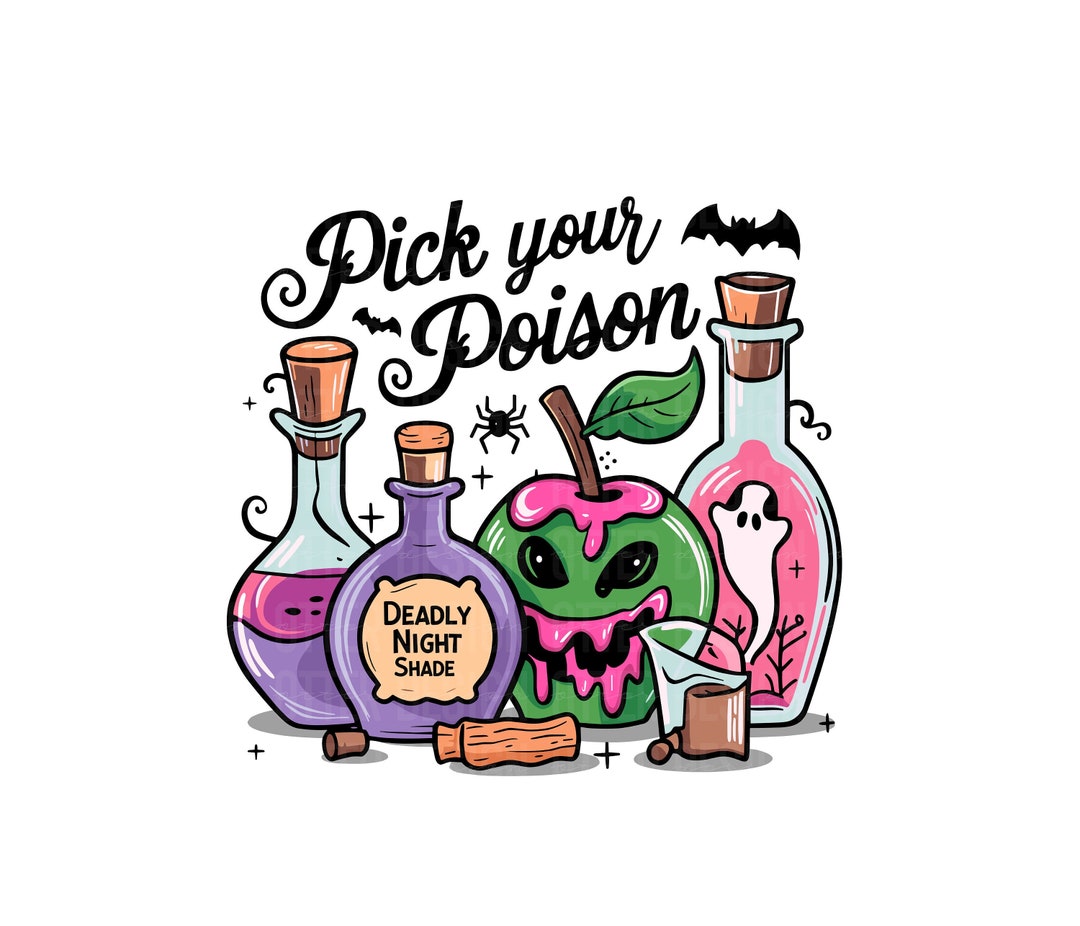 Retro Pick Your Poison Halloween Png, Pick Your Poison Png, Villains ...
