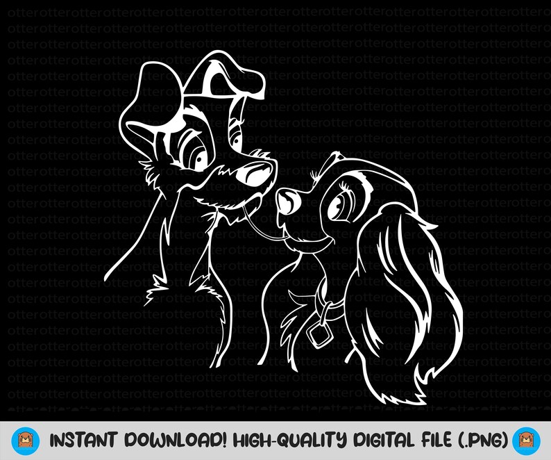 Lady and the Tramp Svg, Lady and the Tramp Png, Digital Download ...