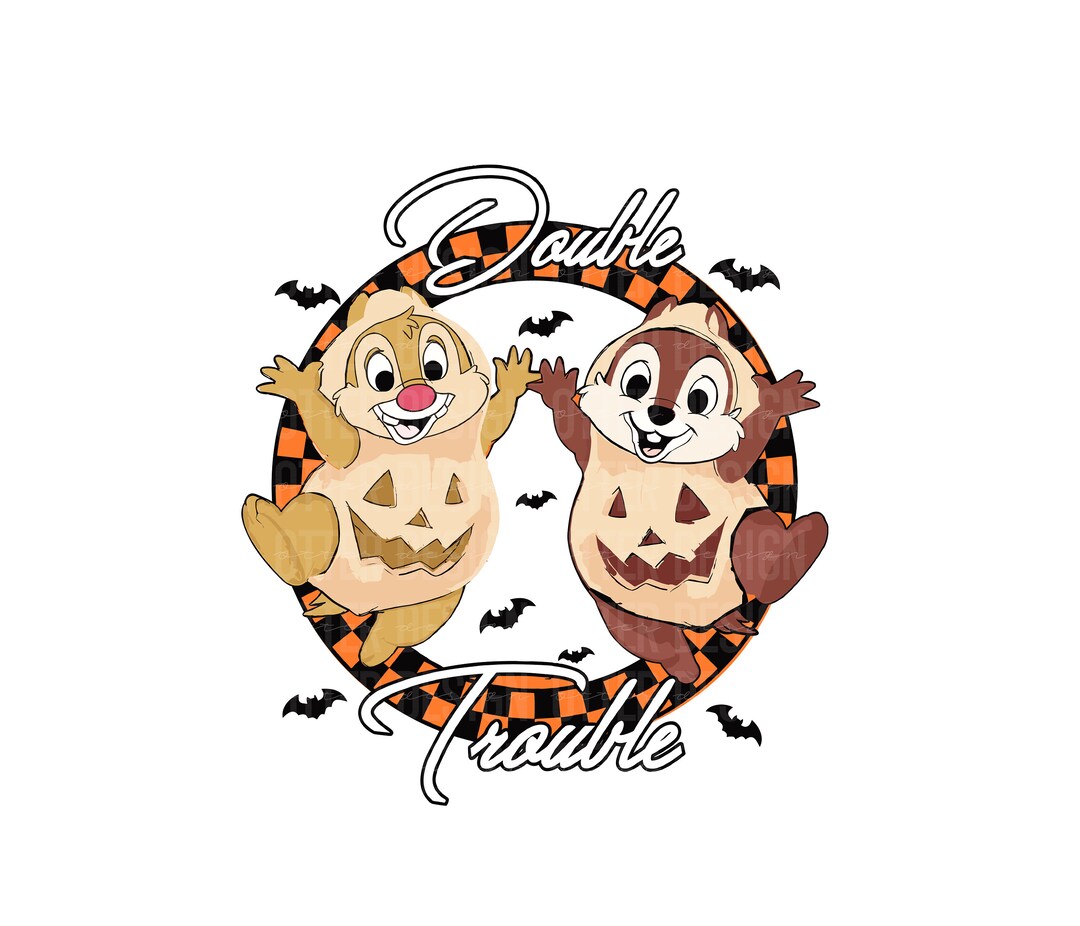 Retro Double Trouble Halloween Png, Double Trouble Halloween Png ...