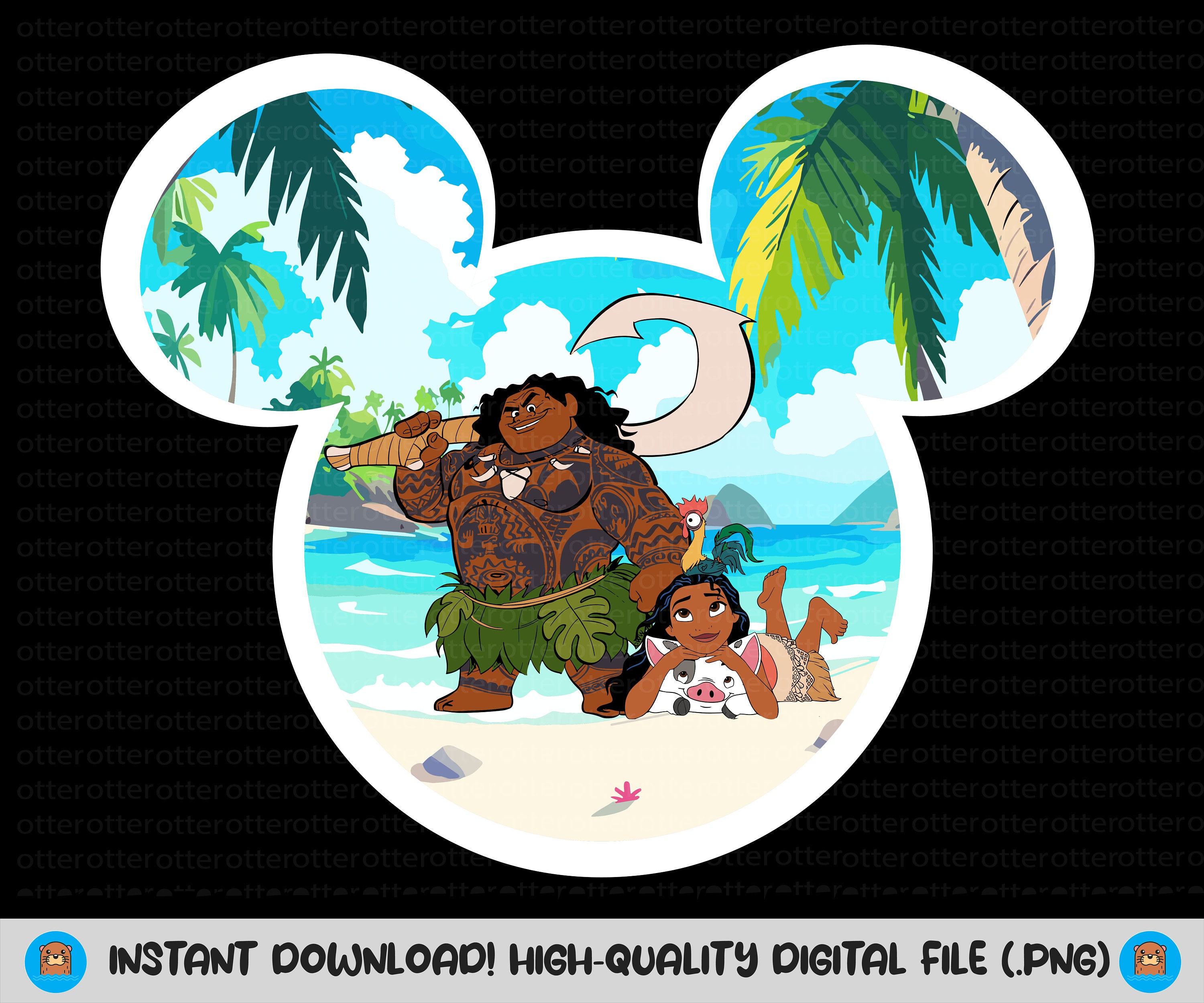 Mickey Ears Moana Png, Retro Moana Png, Moana Png, Moana Shirt Png ...