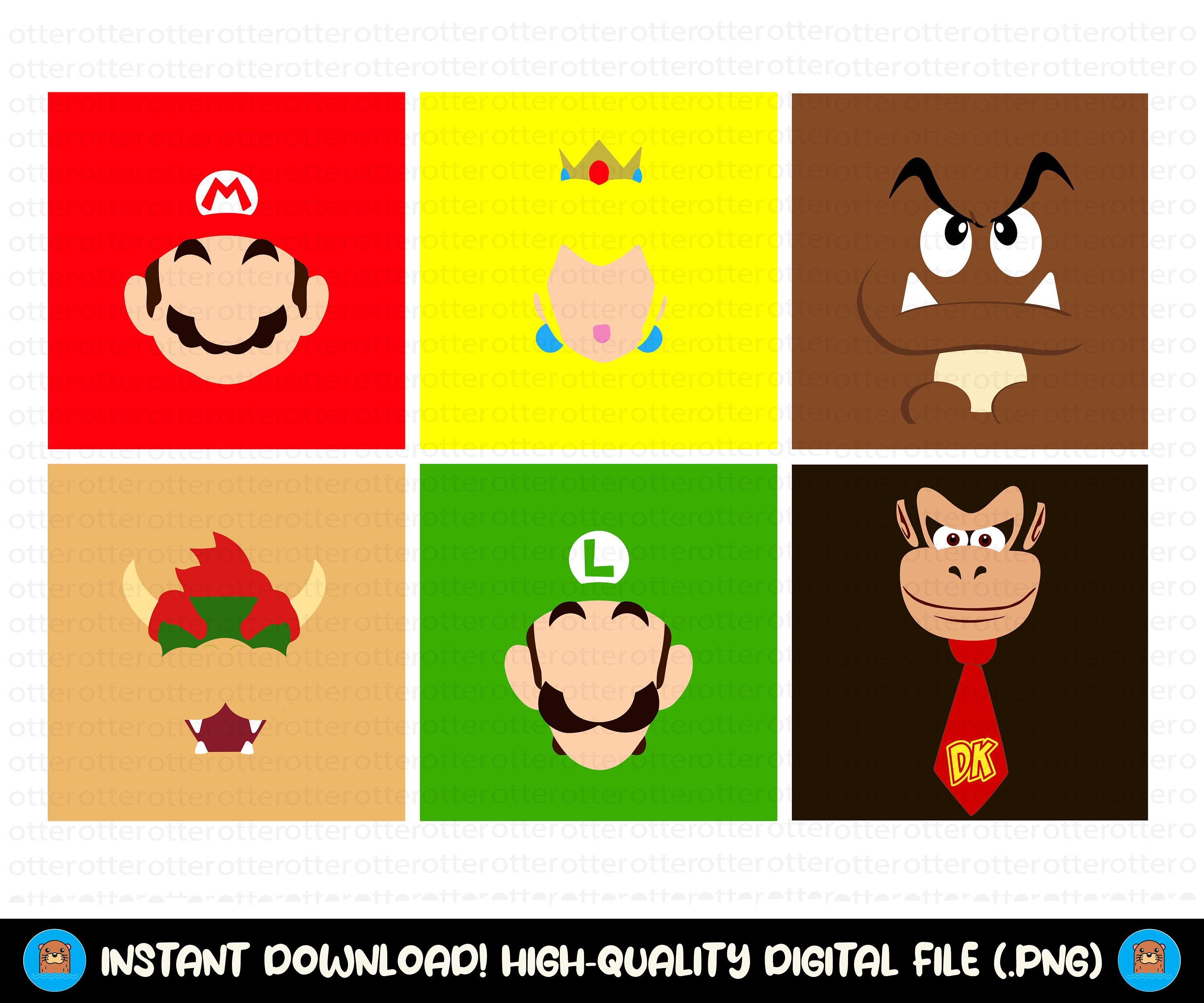 Super Mario Bundle Svg, Mario Charachters Faces Svg, Mario Charachters ...