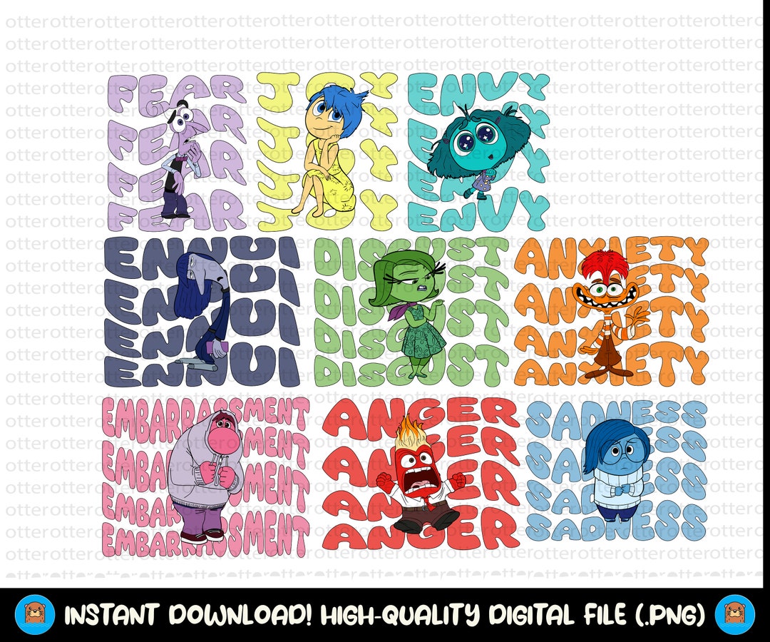 Inside Out 2 Characters Bundle Svg Png, Svg for Cut, Inside Out 2 Png ...