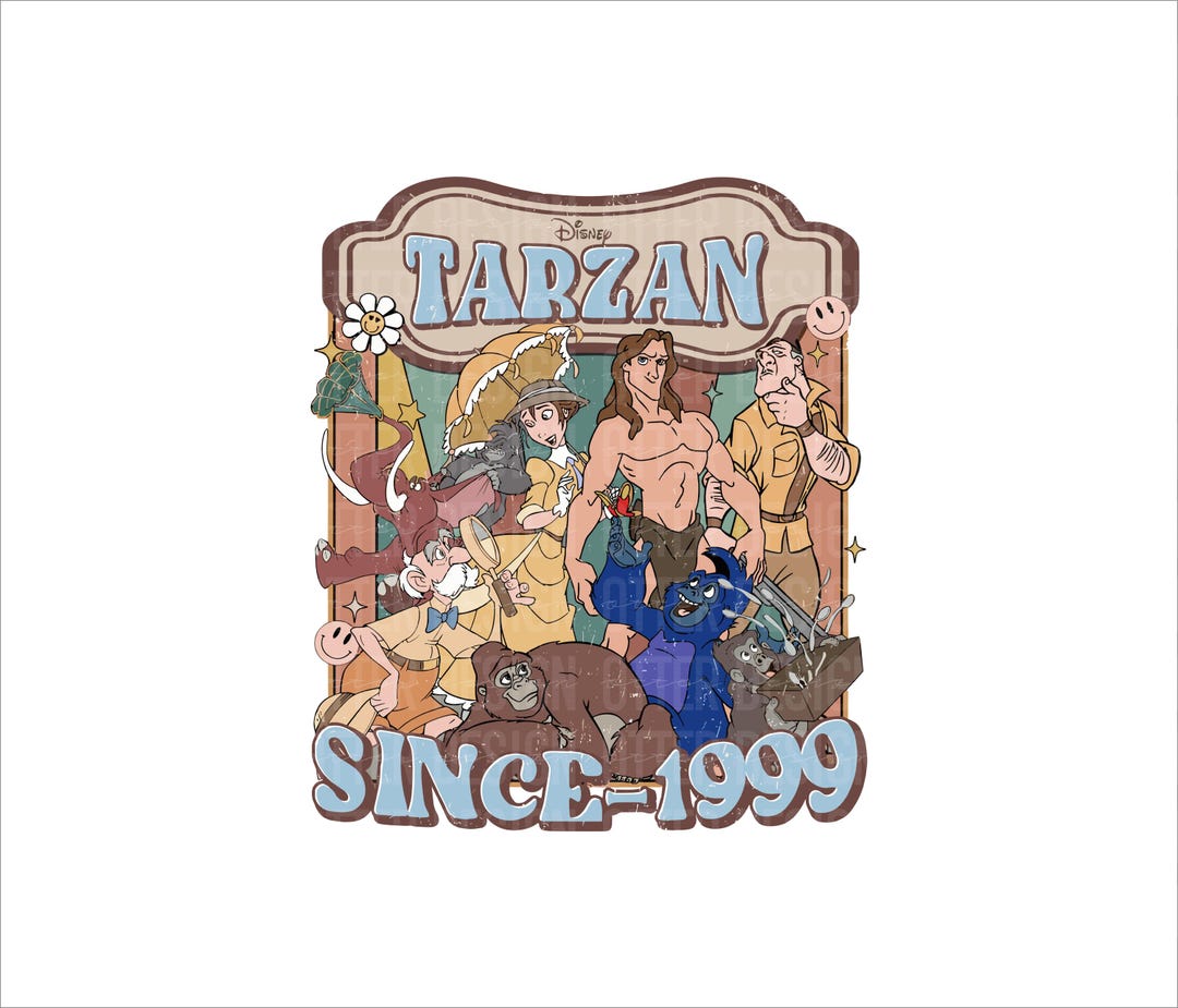 Retro Tarzan Png, Tarzan Since 1999 Png, Jungle Man Shirt Png, Family ...