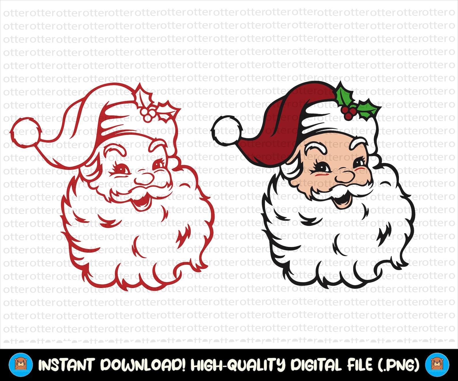 Retro Santa Svg, Santa Christmas Png, Santa Face Svg, Christmas Svg ...