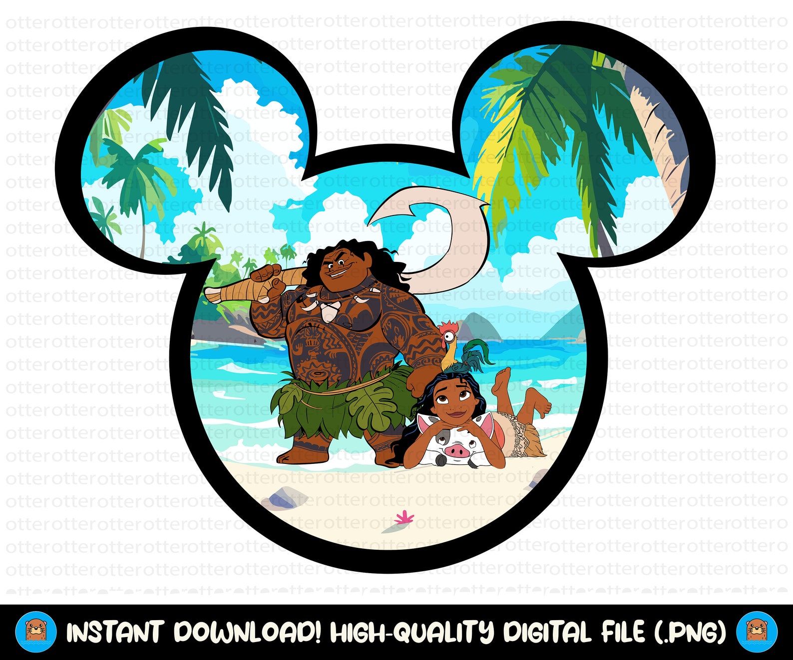 Mickey Ears Moana Png, Retro Moana Png, Moana Png, Moana Shirt Png ...