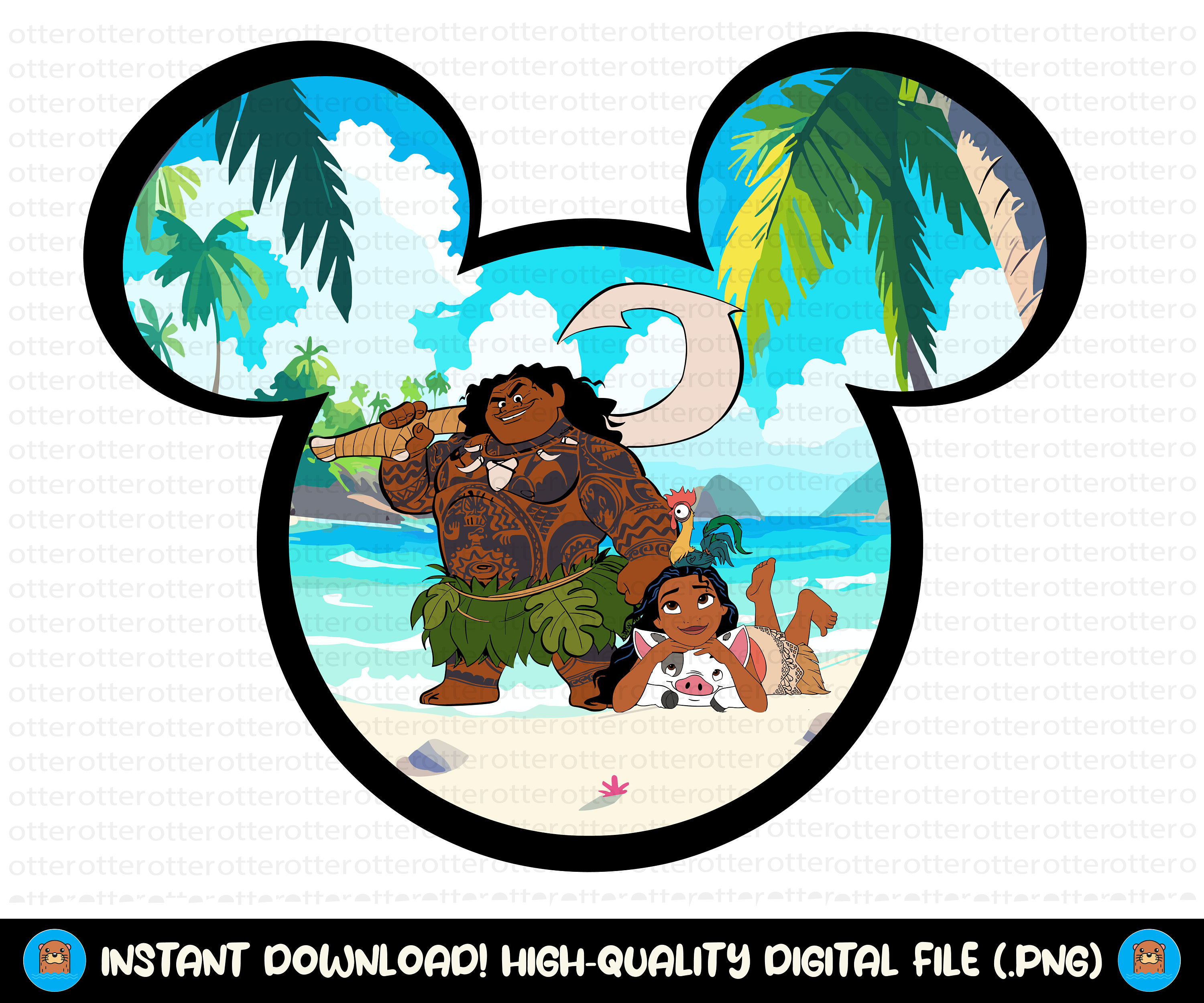 Mickey Ears Moana Png, Retro Moana Png, Moana Png, Moana Shirt Png ...
