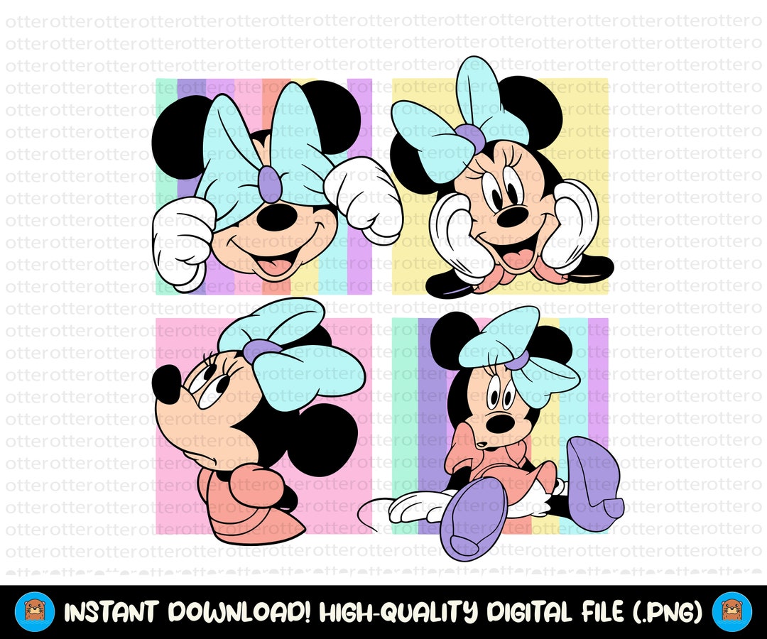Minnie Pastel Color Png Svg, Minnie Head Svg, Minnie Birthday, Mouse ...