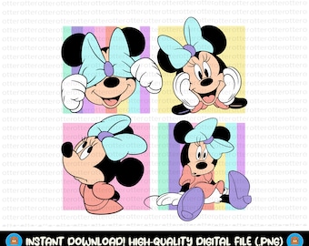 Minnie Pastel Color Png Svg, Mouse Svg, Minnie Head Svg, Minnie ...