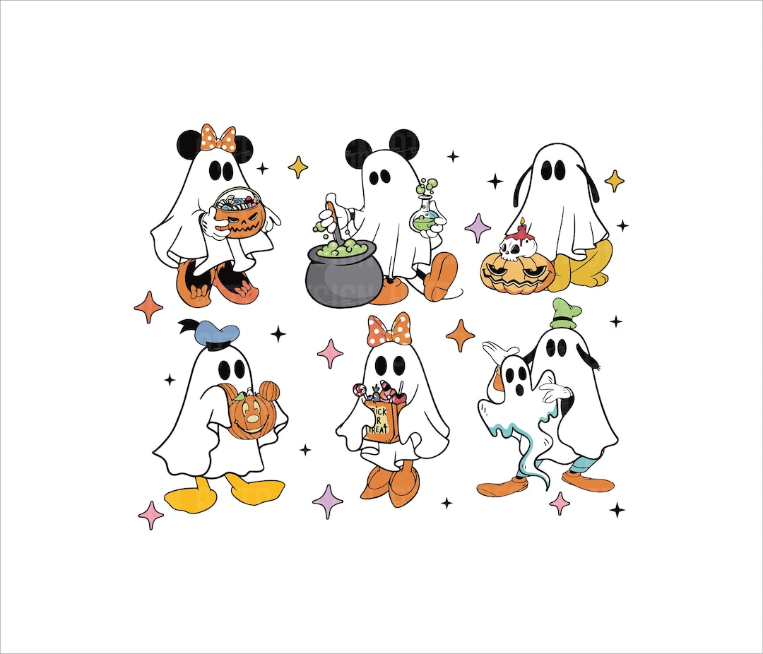 Mouse and Friends Ghost Halloween Png, Halloween Costume Png, Trick or ...