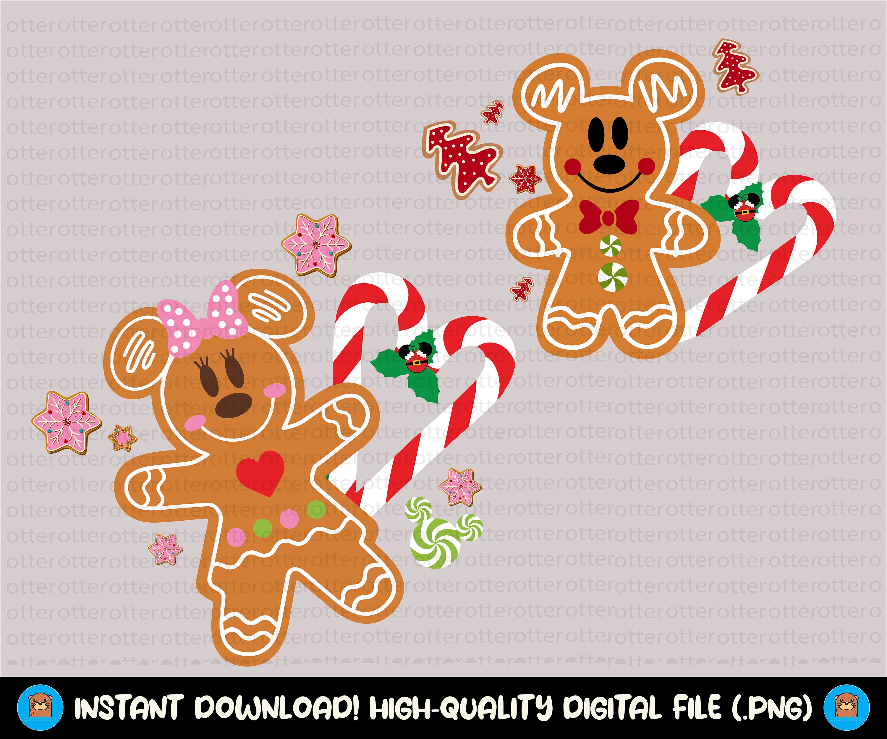 Mickey and Minnie Gingerbread Svg, Minnie Gingerbread Christmas Design ...
