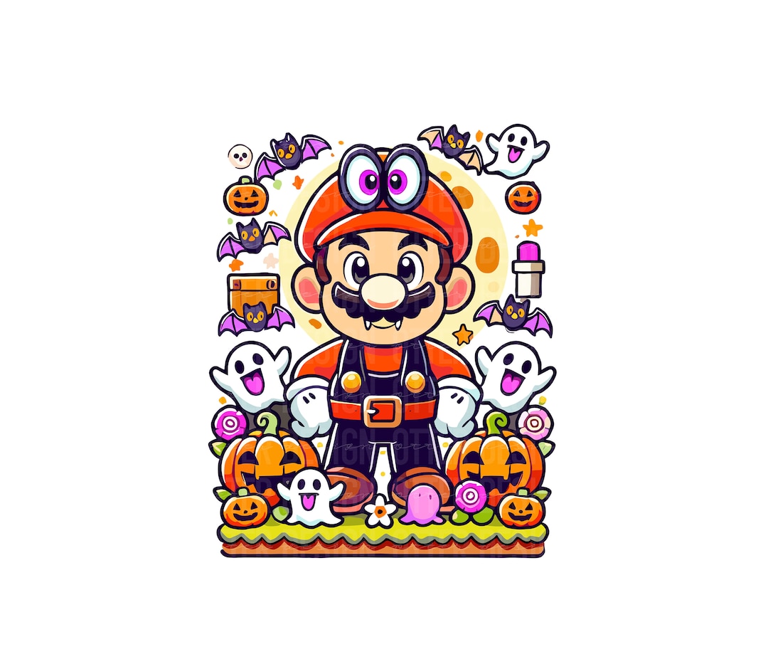 Super Mario Halloween Png, Halloween Mario Png, Mario Png, Mario and ...